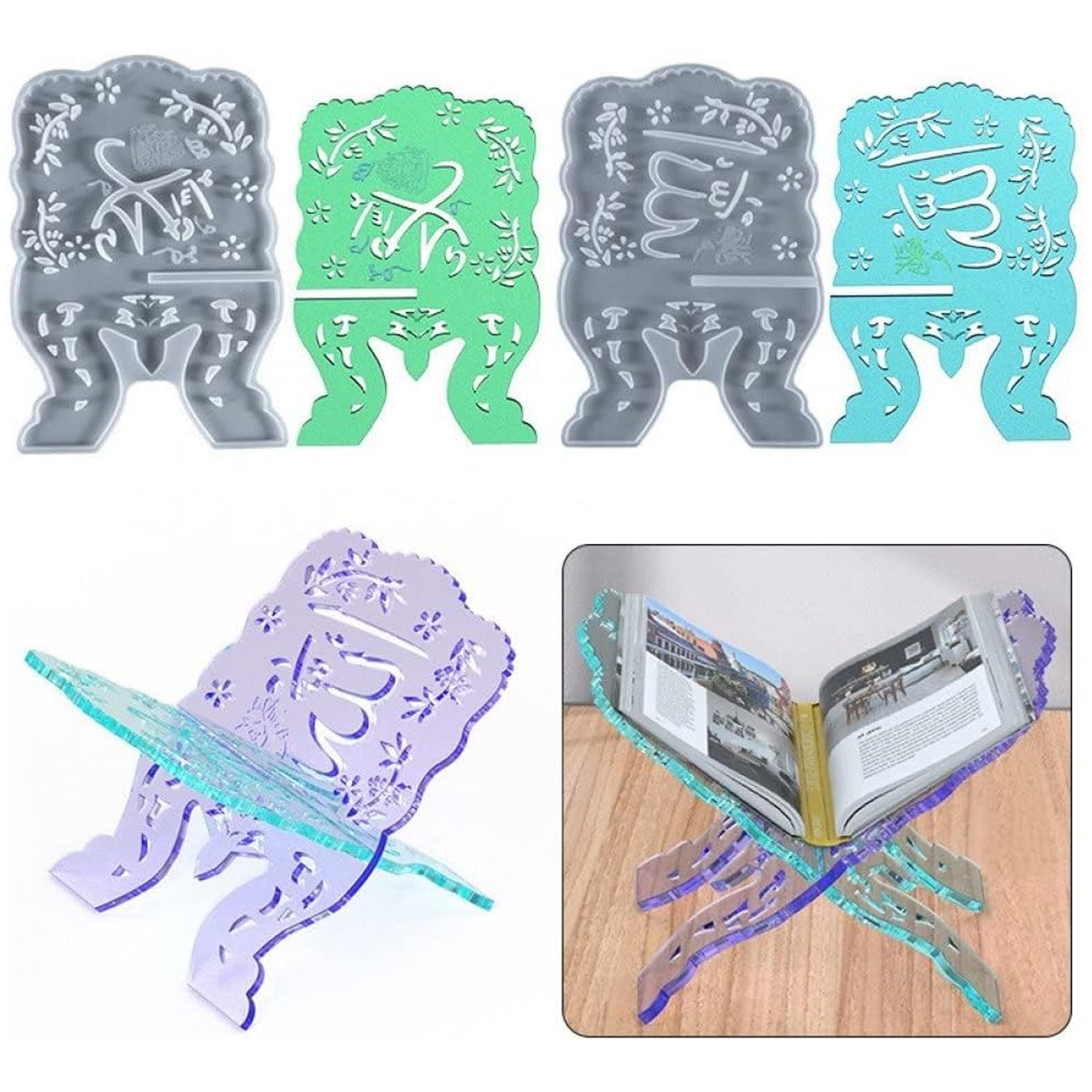 silicone mold stand holder for the Quran for resin, terrazzo, and concrete